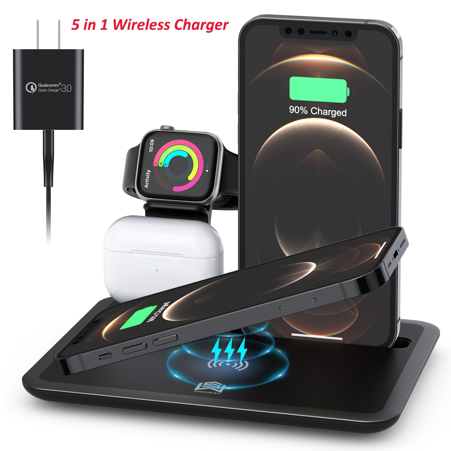 15W Fast Charging 5 in 1 Wireless Charger